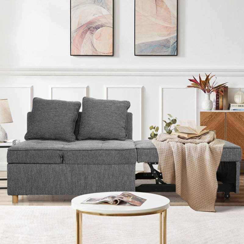 Ebern Designs Heron 71" Upholstered Convertible Sleeper Sofa, Pull Out Sofa Bed, Chair Bed ...